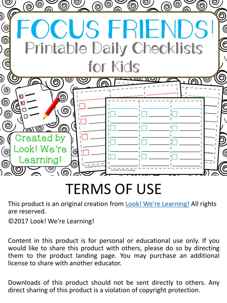 Daily Checklist For ADHD Kids | PDF