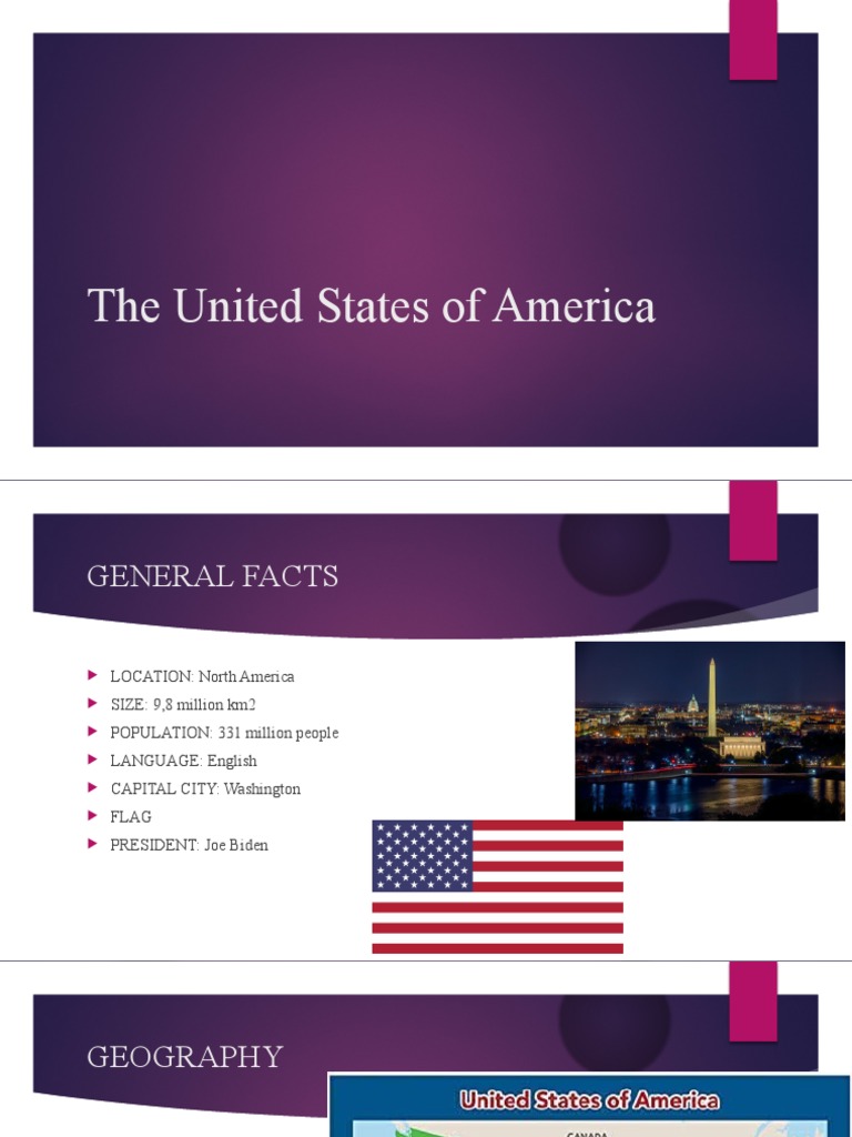 The United States of America Presentation | PDF | Travel