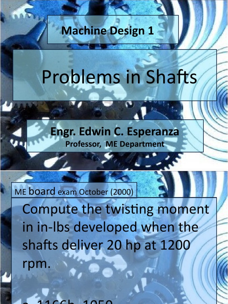 Machine Design 1: Problems in Shafts | PDF