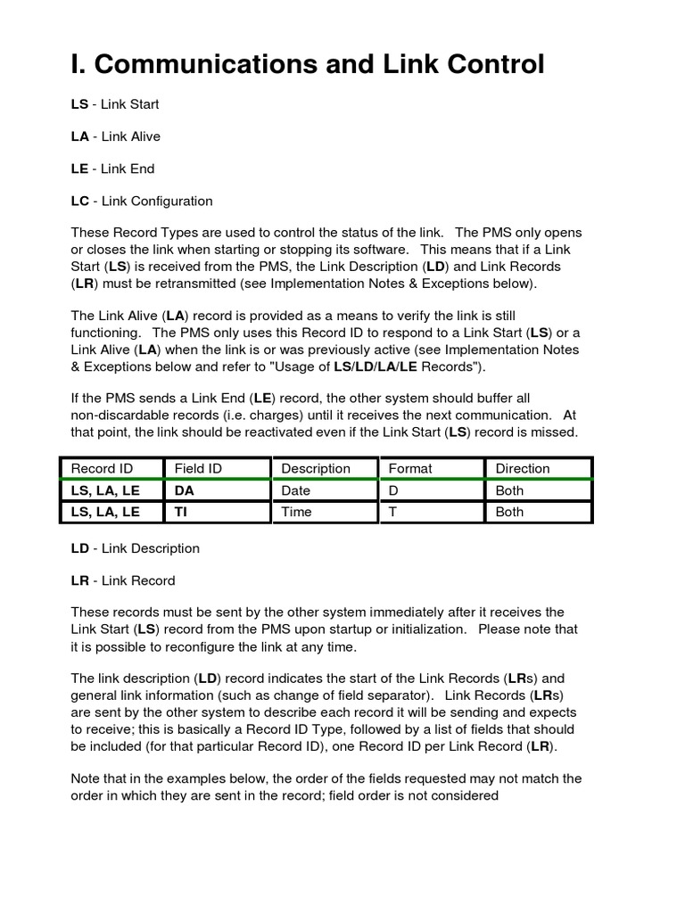 Link Control and Key Card Service Record Types | PDF ...
