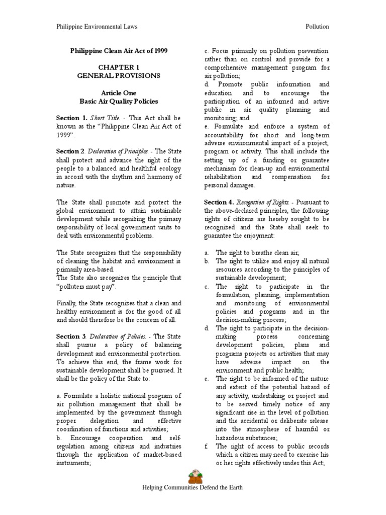 RA 8749 Clean Air Act | PDF | Air Pollution | Atmosphere Of Earth