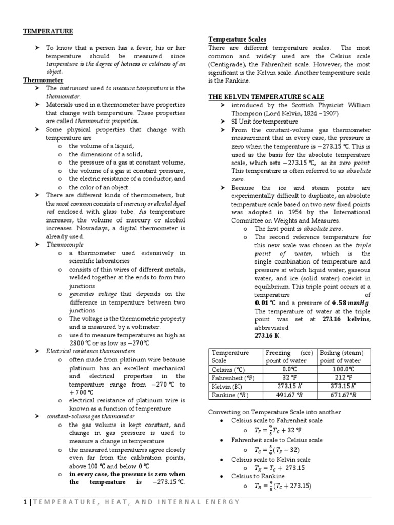 Temperature Is The Degree of Hotness or Coldness of An Object | PDF ...