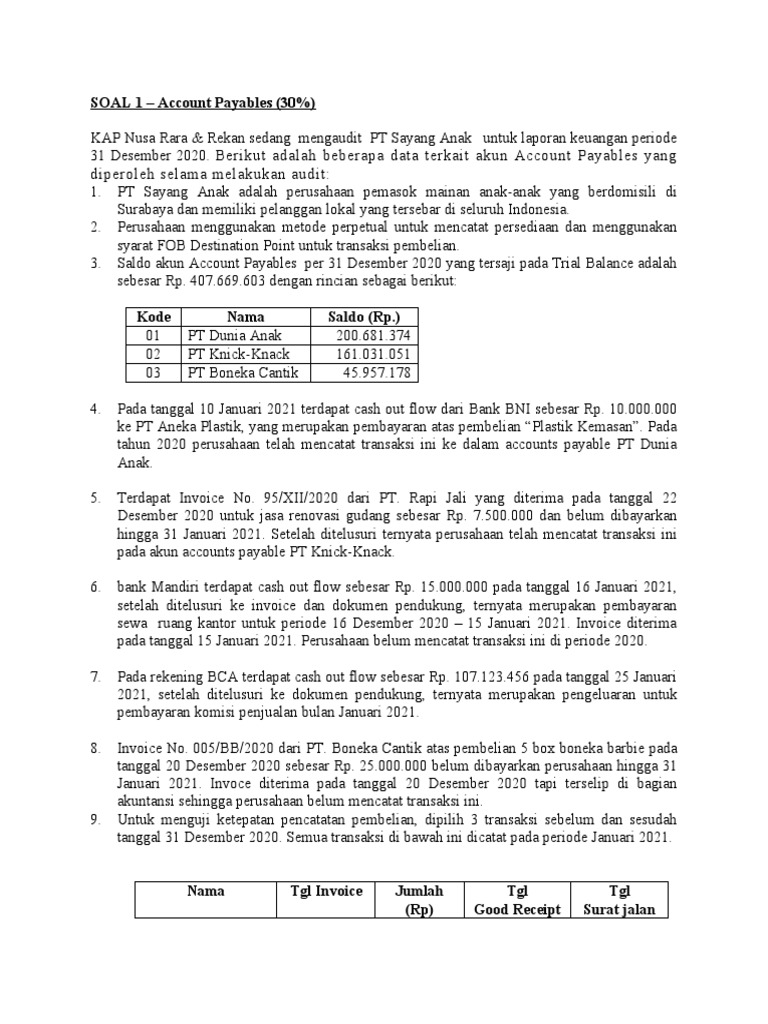 Audit Akun Payables dan Pembayaran Muka | PDF