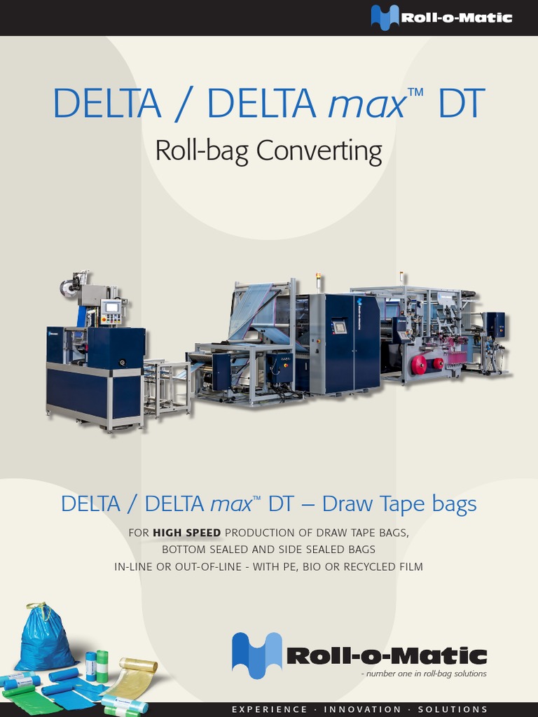 Delta / Delta DT: Roll-Bag Converting | PDF | Equipment | Manufactured ...