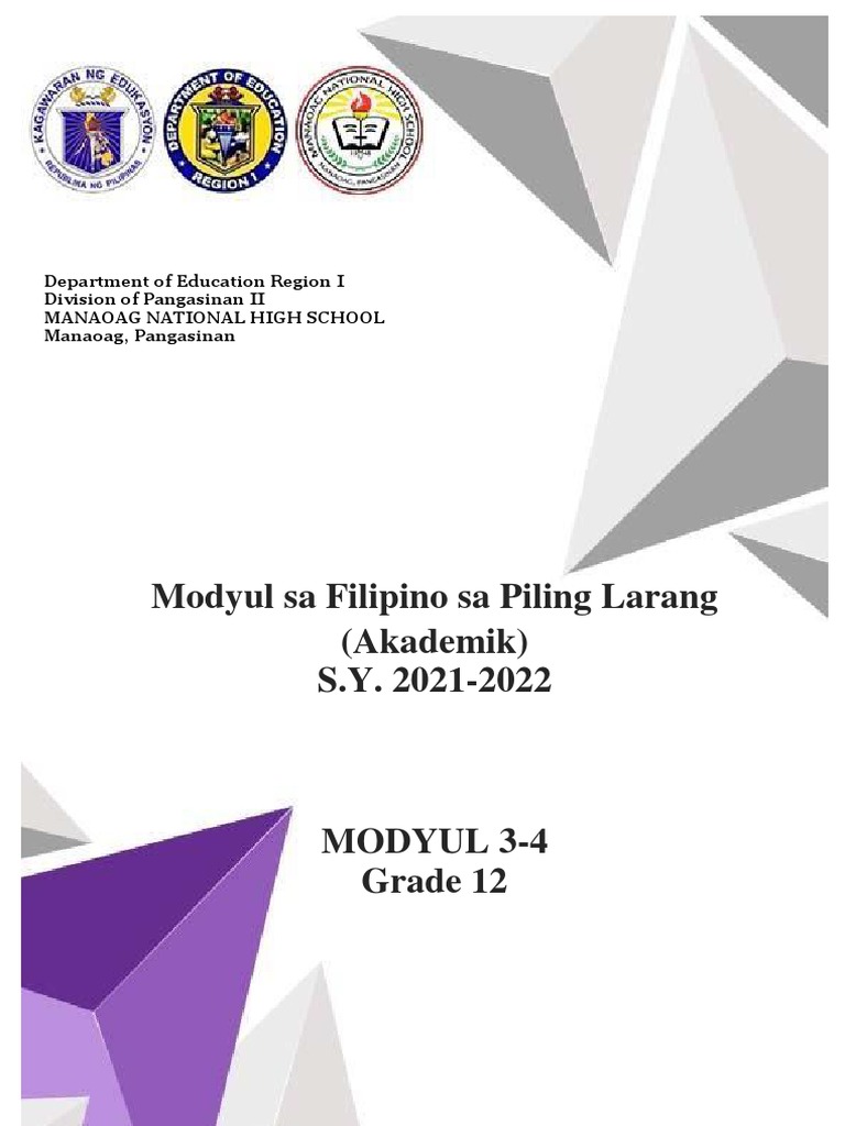 Filipino Piling Larang Akademik q1 m3 4 | PDF