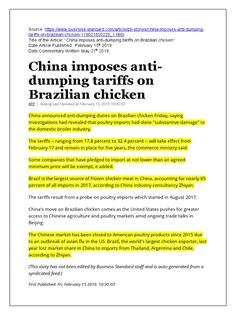 IB Economics HL International Economics IA | PDF | Dumping (Pricing ...