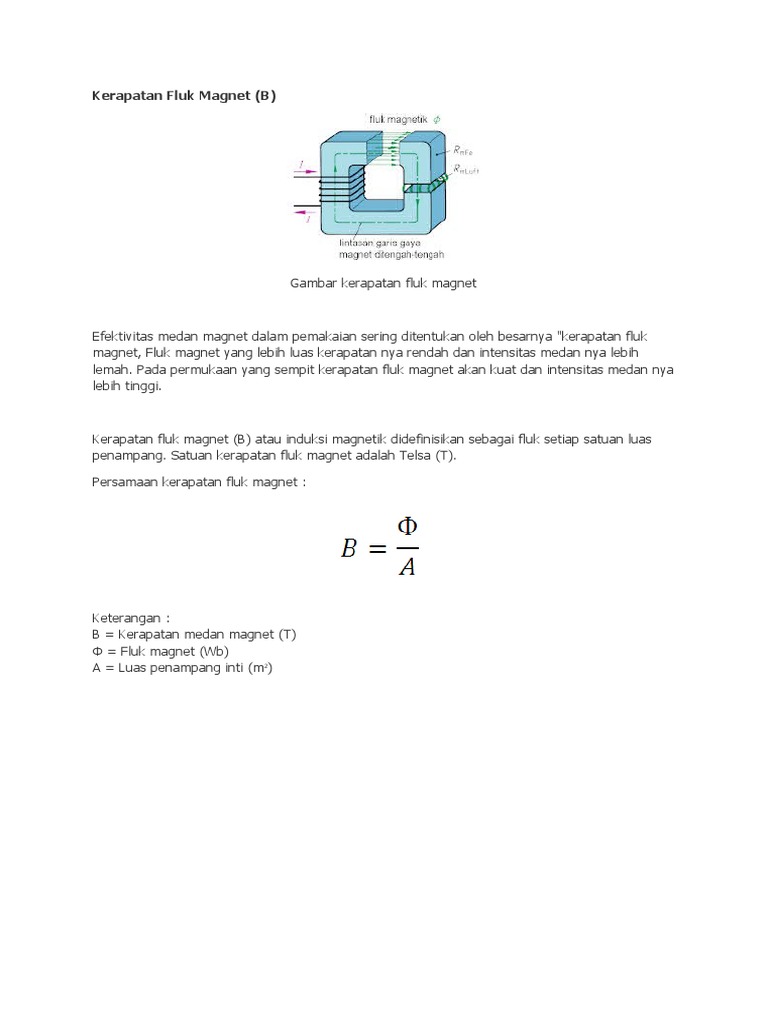 Kerapatan Fluks Magnet dan Satuannya | PDF | Teknologi & Rekayasa