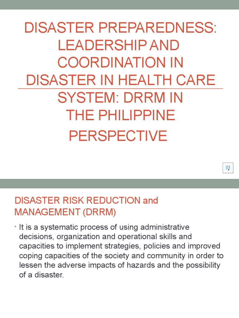 Disaster Preparedness - Leadership and Coordination in Disaster in ...