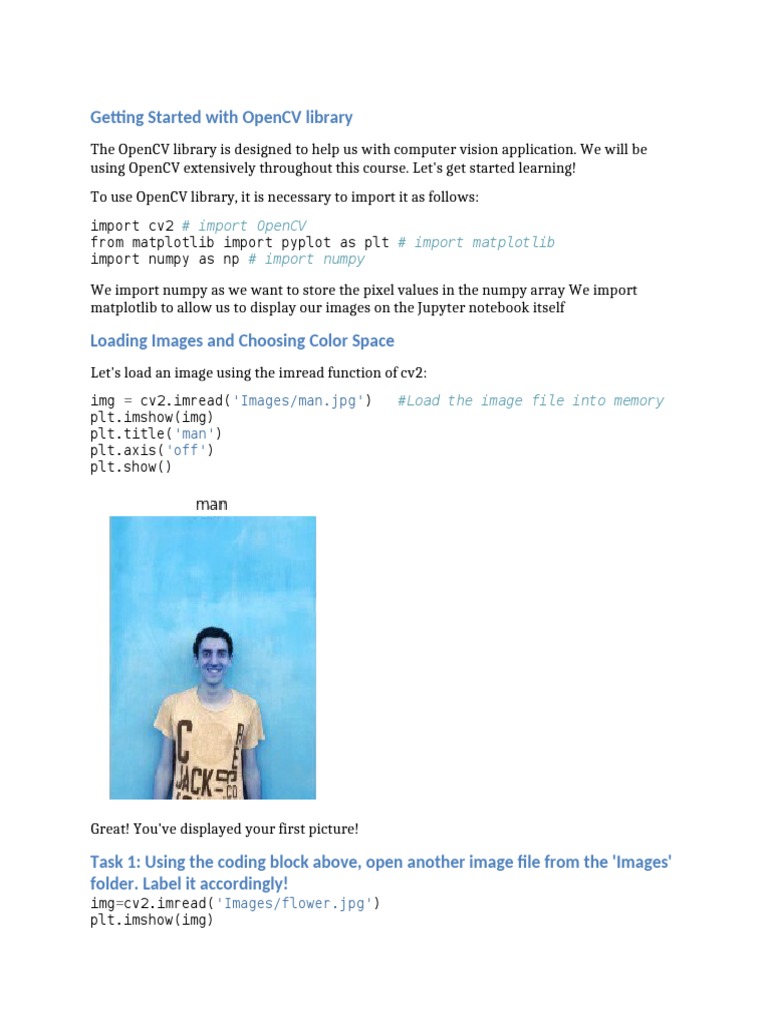 Getting Started With Opencv Library Import Cv2 From Matplotlib Import Pyplot As Plt Import 5600