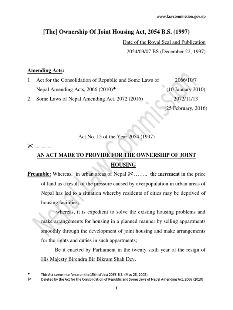 the-ownership-of-joint-housing-act-2054-b-s-1997-amending-acts