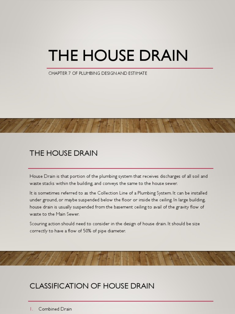 The House Drain: Chapter 7 of Plumbing Design and Estimate | PDF ...