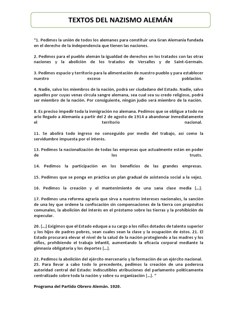 Textos Del Nazismo Alemán | PDF | nazismo | Nación