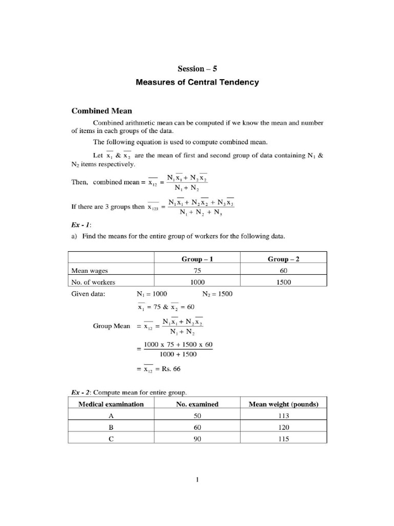 Combined Mean. | PDF