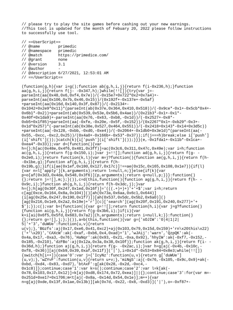 Primedice Tool 2022 | Download Free PDF | Notation | Encodings