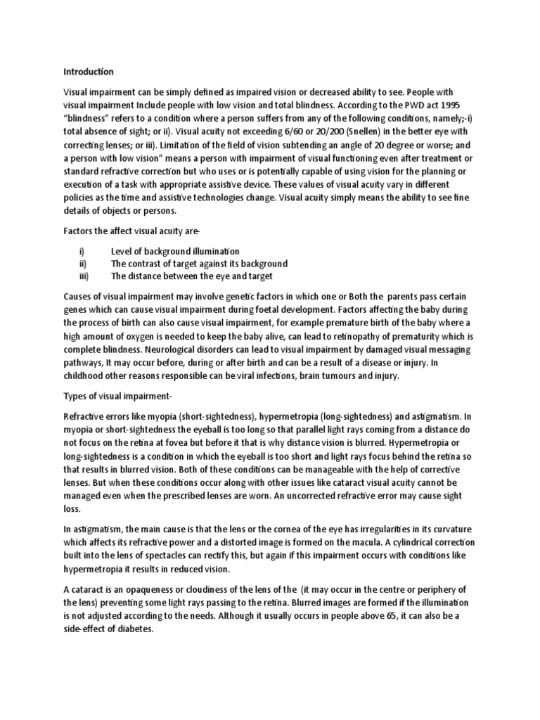 IS Case Study Disabilities | PDF | Visual Impairment | Myopia