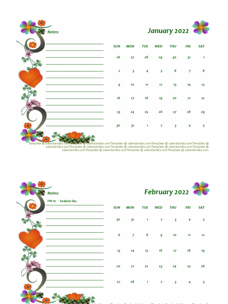 2022 Pakistan Calendar Free Printable Template 04 | PDF | Public Holiday