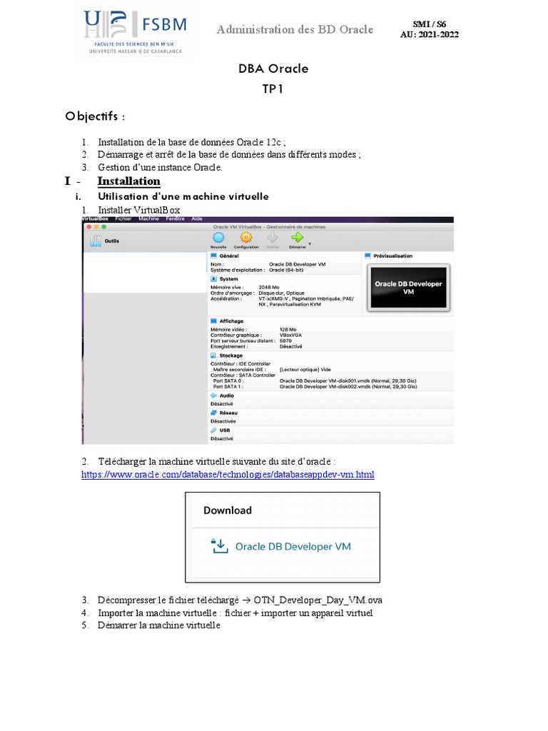 TP1 Dba | PDF | Base de données Oracle | Fichier informatique