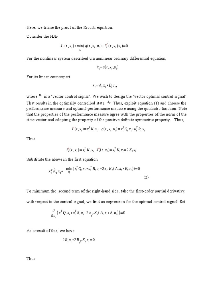 Riccati Pdf Optimal Control Nonlinear System
