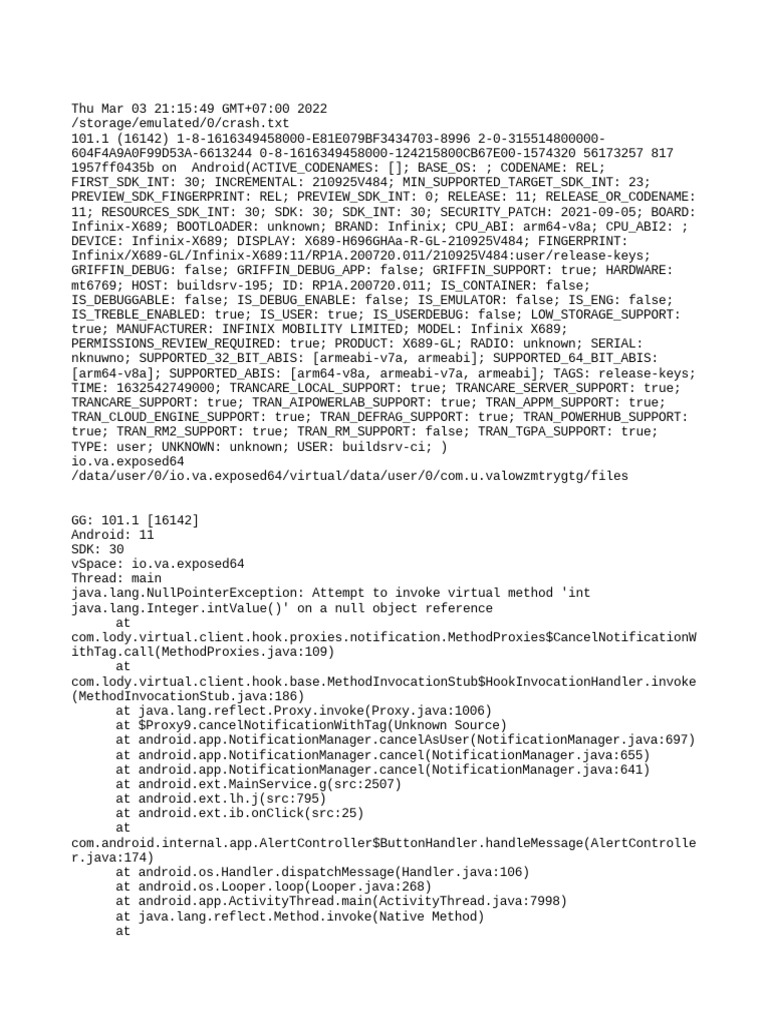Crash | PDF | Java (Programming Language) | Android (Operating System)