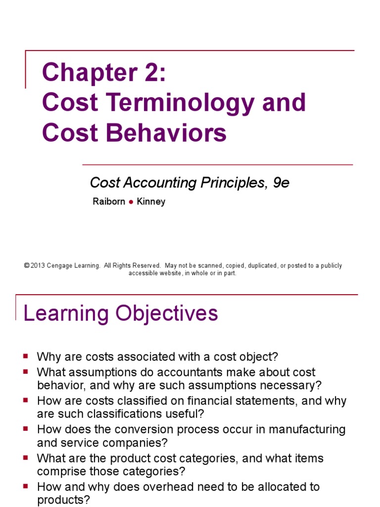 Cost Concept and Behavior Raiborn | PDF | Cost Of Goods Sold | Inventory