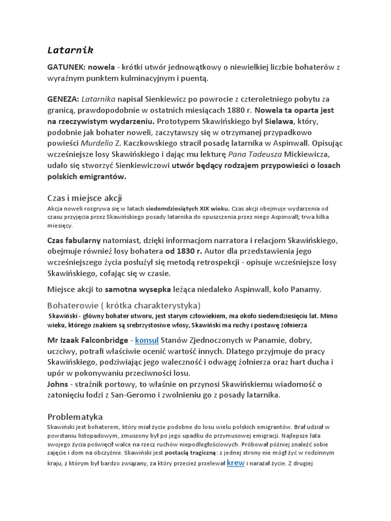 Lektura Latarnik | PDF