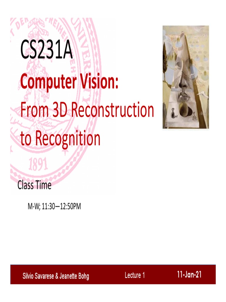 Computer Vision:: From 3D Reconstruction To Recognition | PDF ...