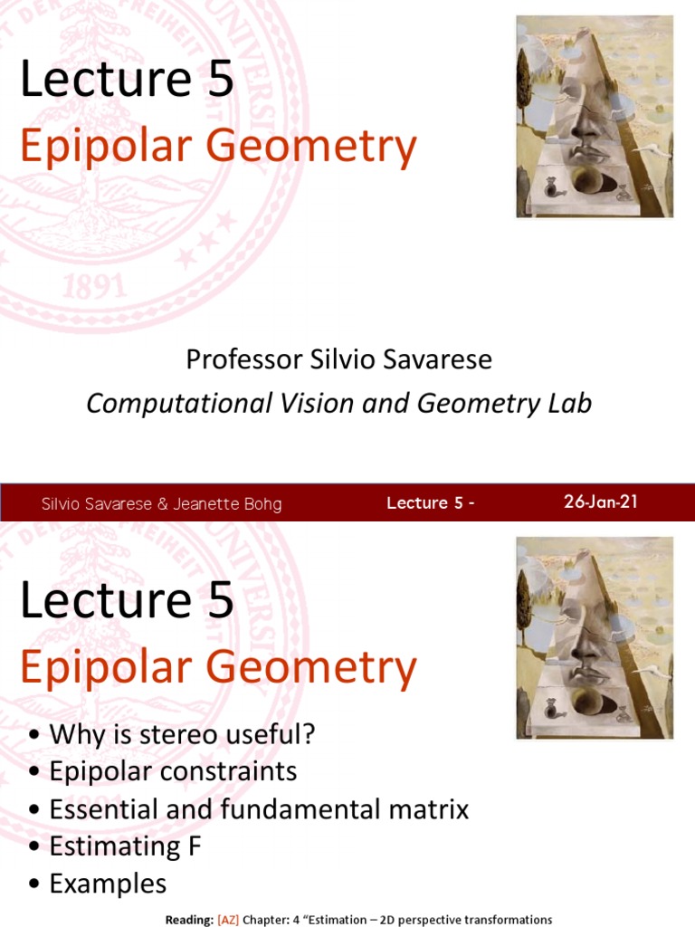 Lecture5 Epipolar Geometry | PDF | Mathematics | Vision
