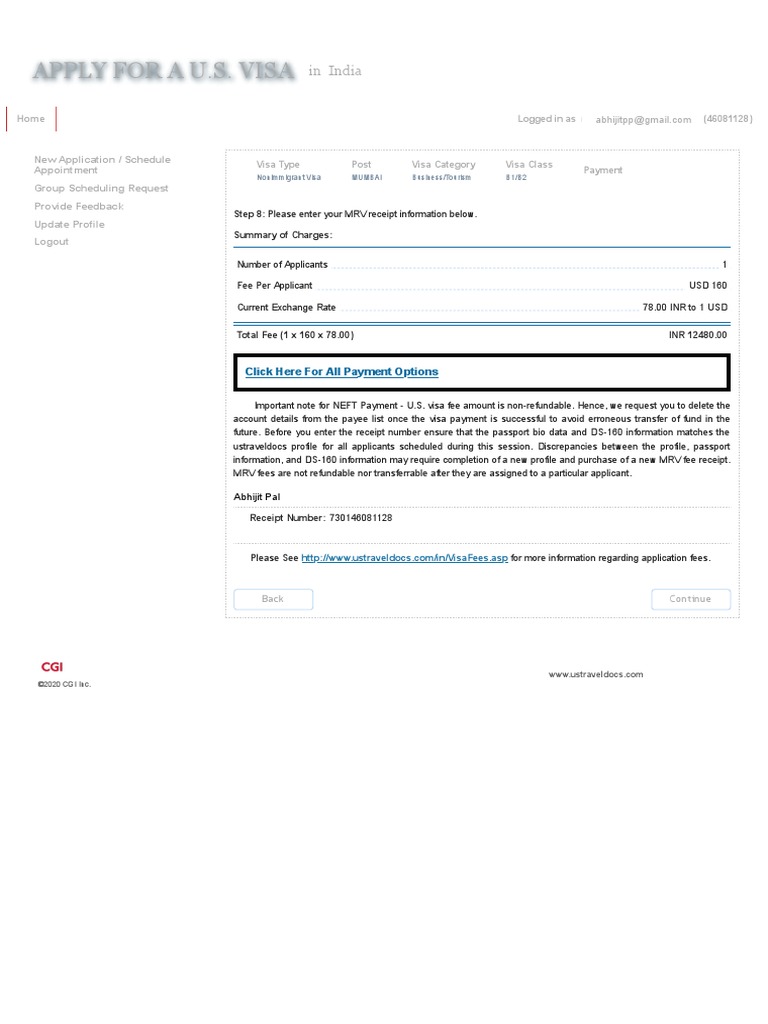 Confirmreceipt Abhijit | PDF | Travel Visa | Payments