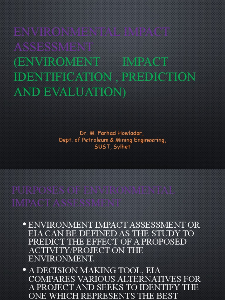 Environmental Impact Assessment: (Enviroment Impact Identification ...