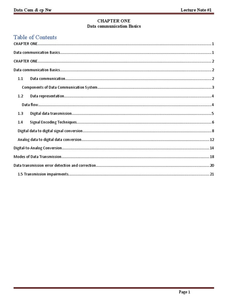 Networking Data Communication Basics Pdf Duplex Telecommunications Modulation
