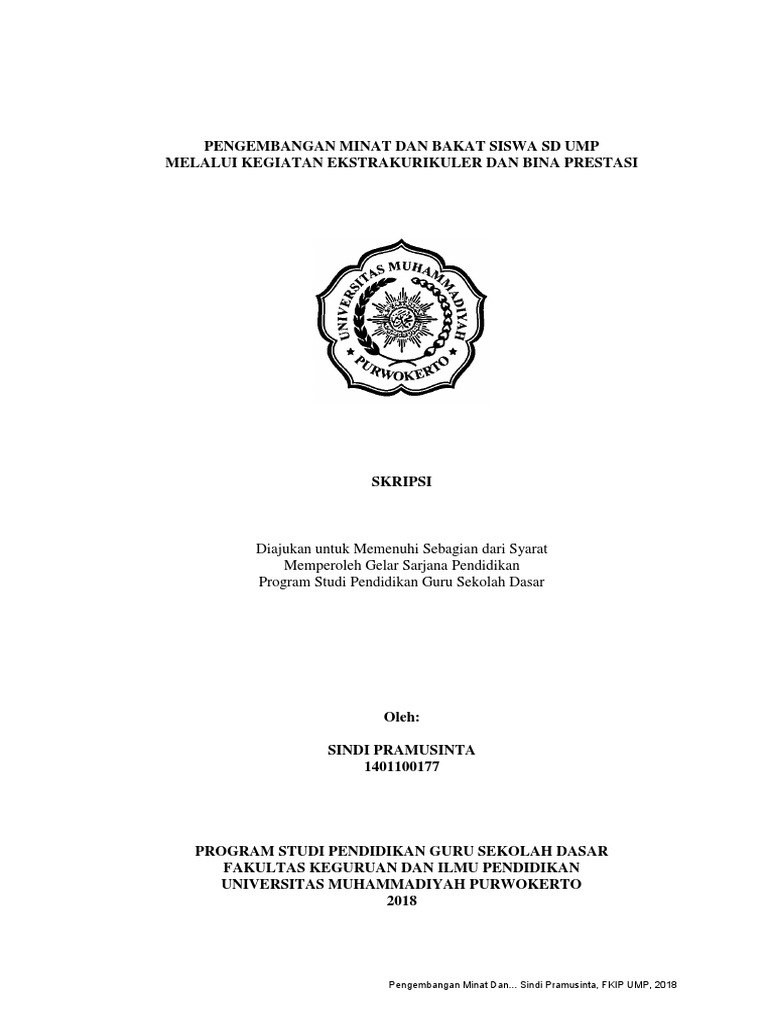 Pengembangan Minat Bakat Siswa SD UMP | PDF | Ilmu Sosial