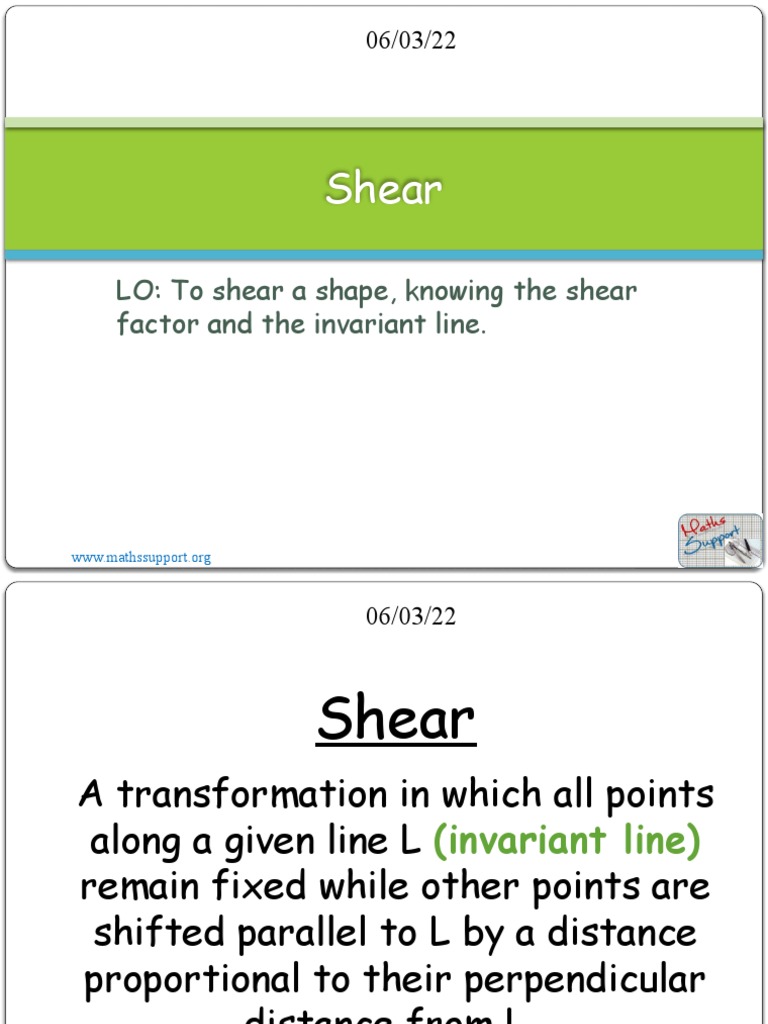 Shear: LO: To Shear A Shape, Knowing The Shear Factor and The Invariant ...