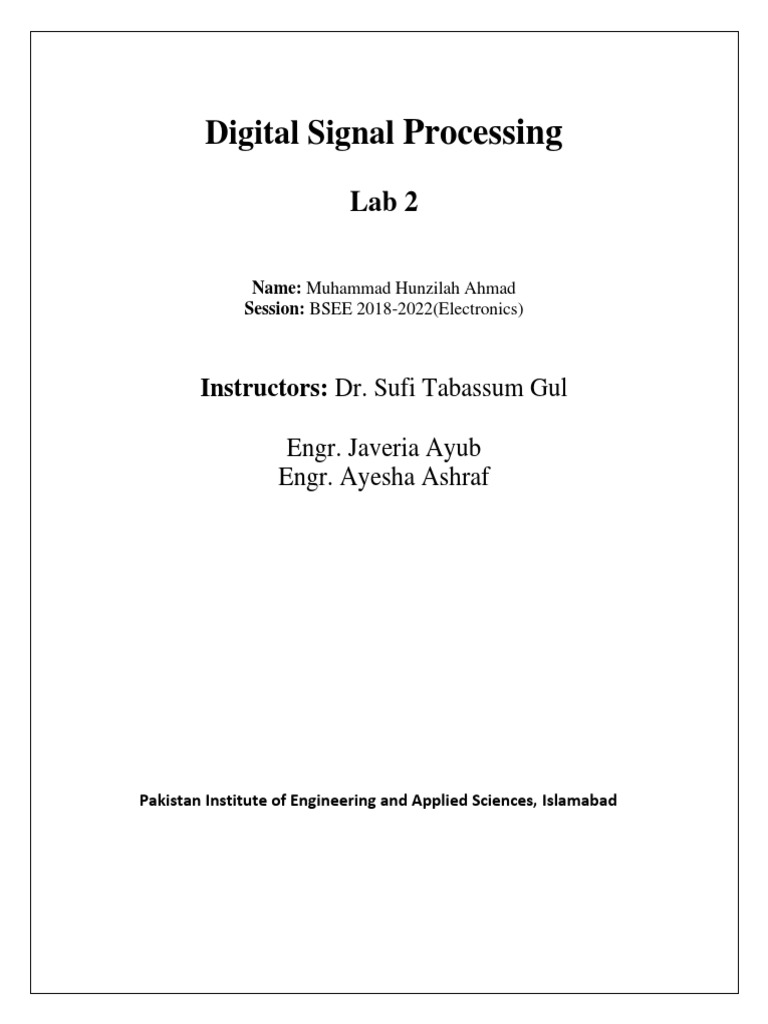 Frequency Response Analysis: Exploring Digital Signal Processing Concepts Using MATLAB | PDF ...
