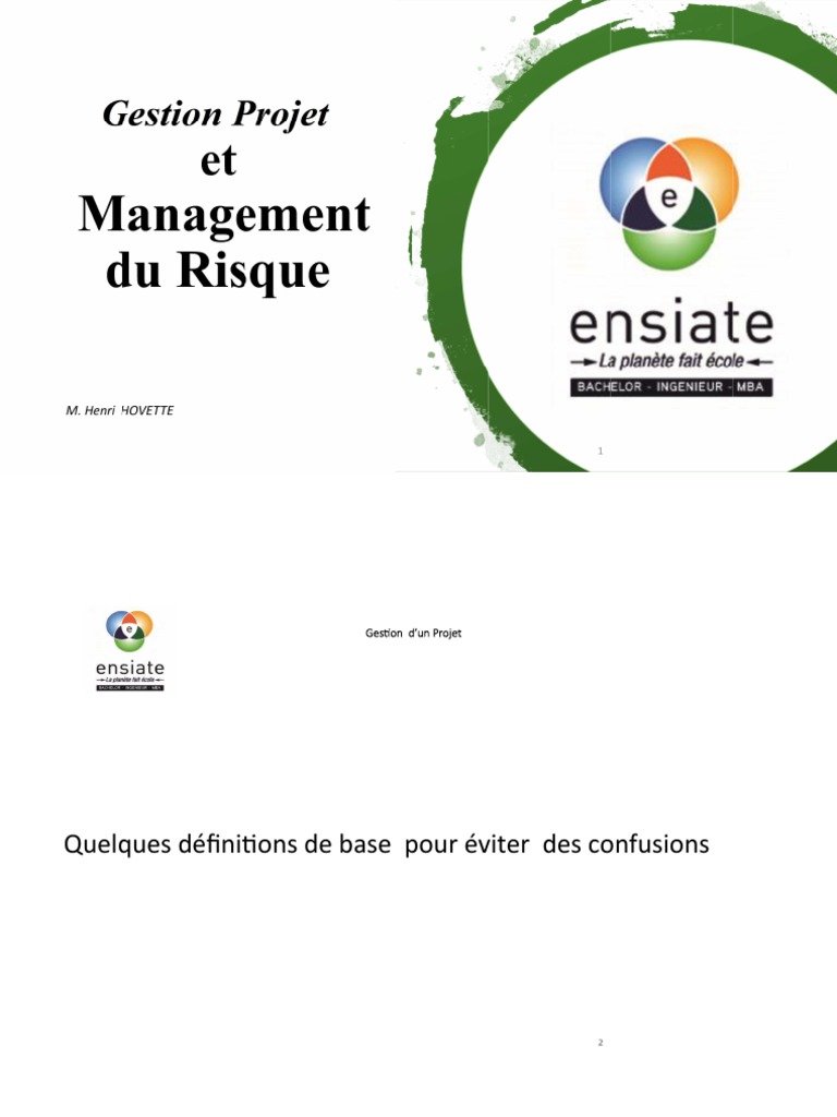 Cours - Management de Projet Et Gestion Du Risque | PDF | Risque | Business