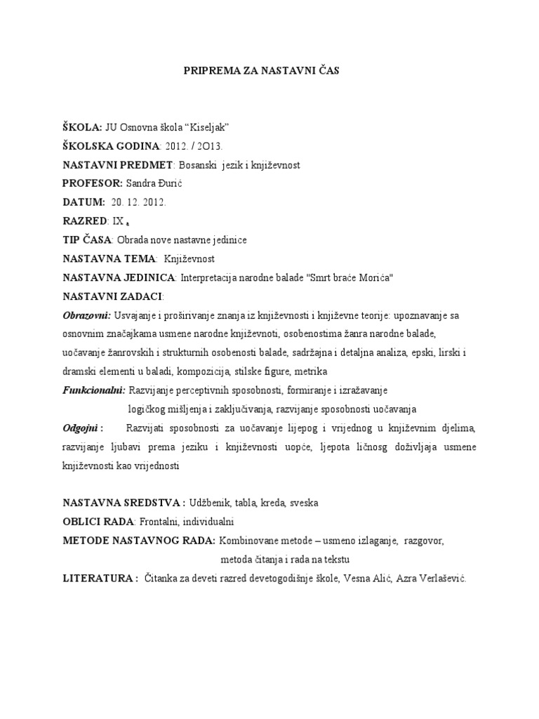 Priprema Br. 2 - Morići | PDF