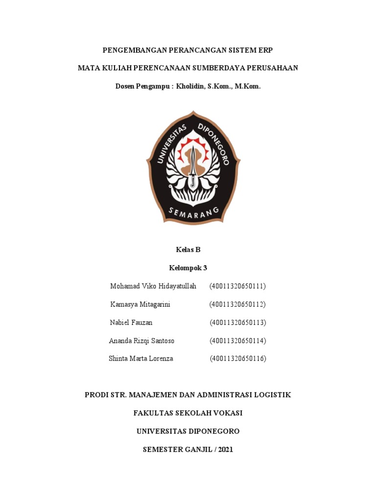 Pengembangan Perancangan Sistem Erp Pdf
