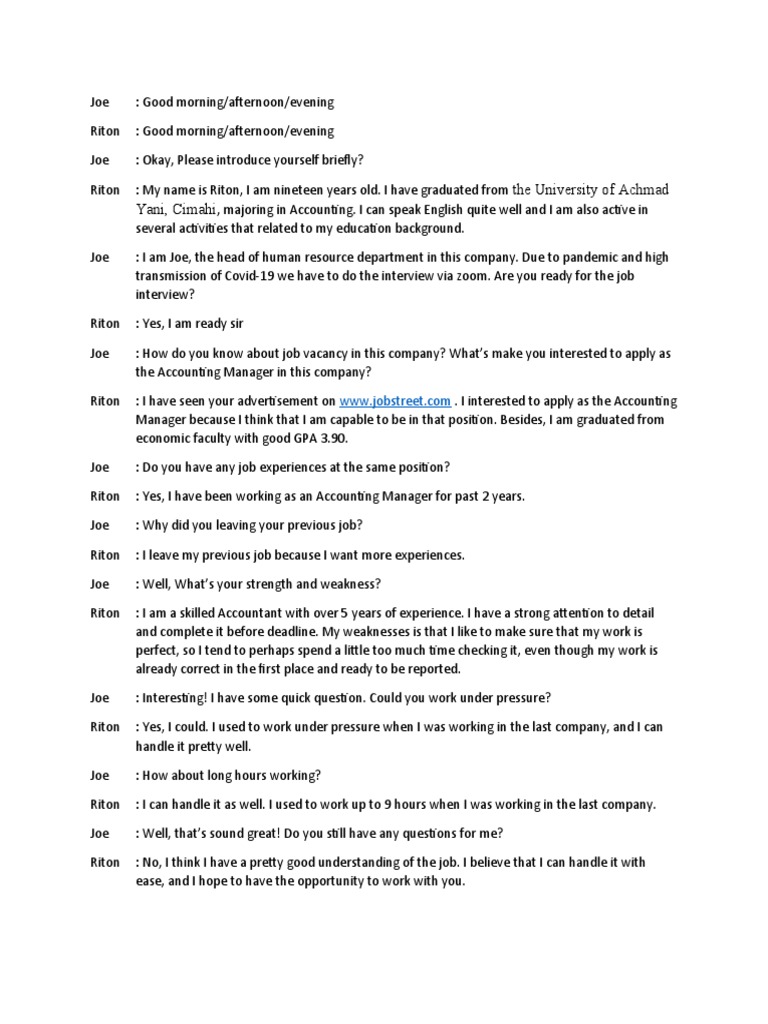 Text Interview Conversation | PDF