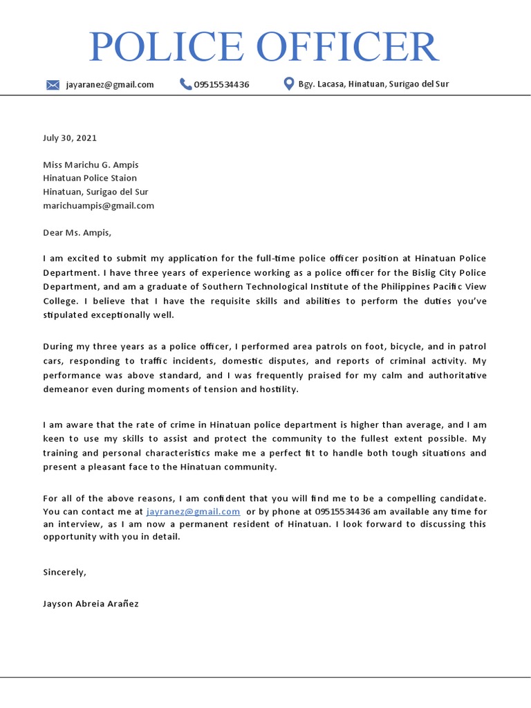 Police Officer: July 30, 2021 Miss Marichu G. Ampis Hinatuan Police ...