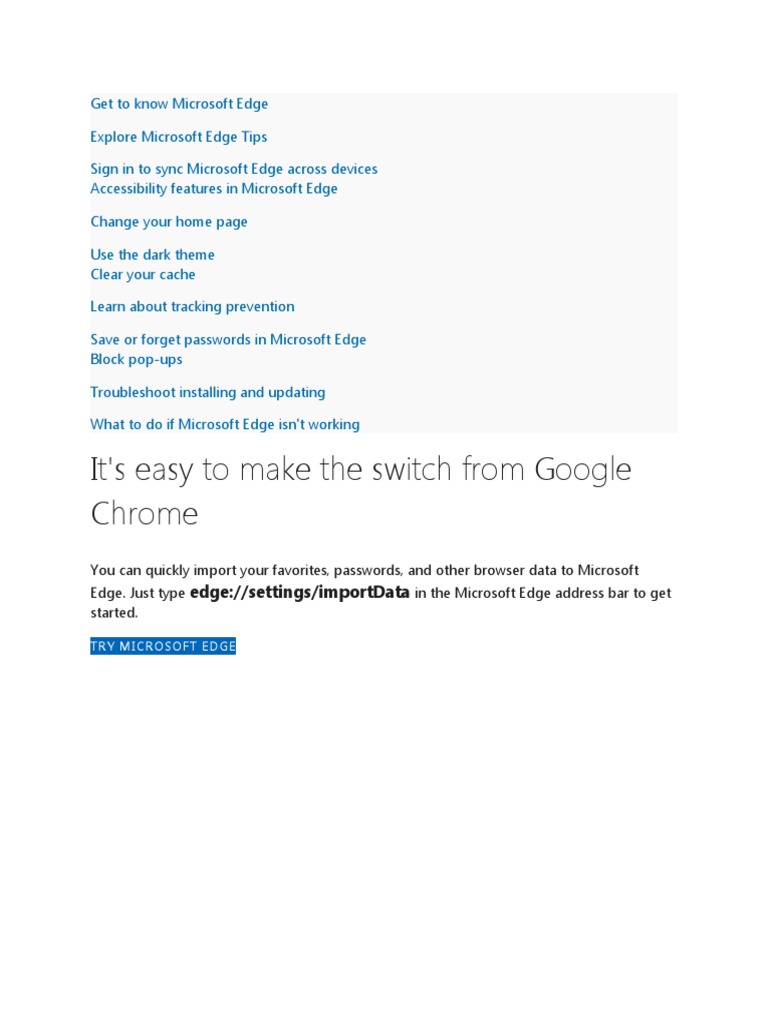 It'S Easy To Make The Switch From Google Chrome: Edge://Settings ...