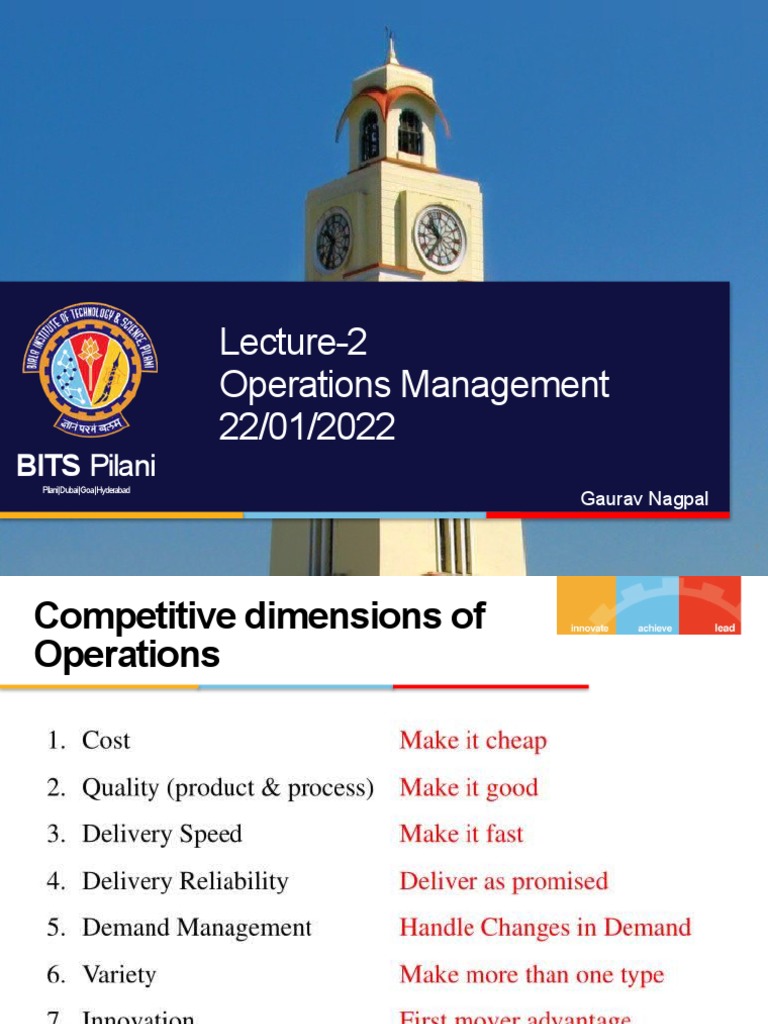 Competitive Dimensions in Operations Management | PDF | Linear ...
