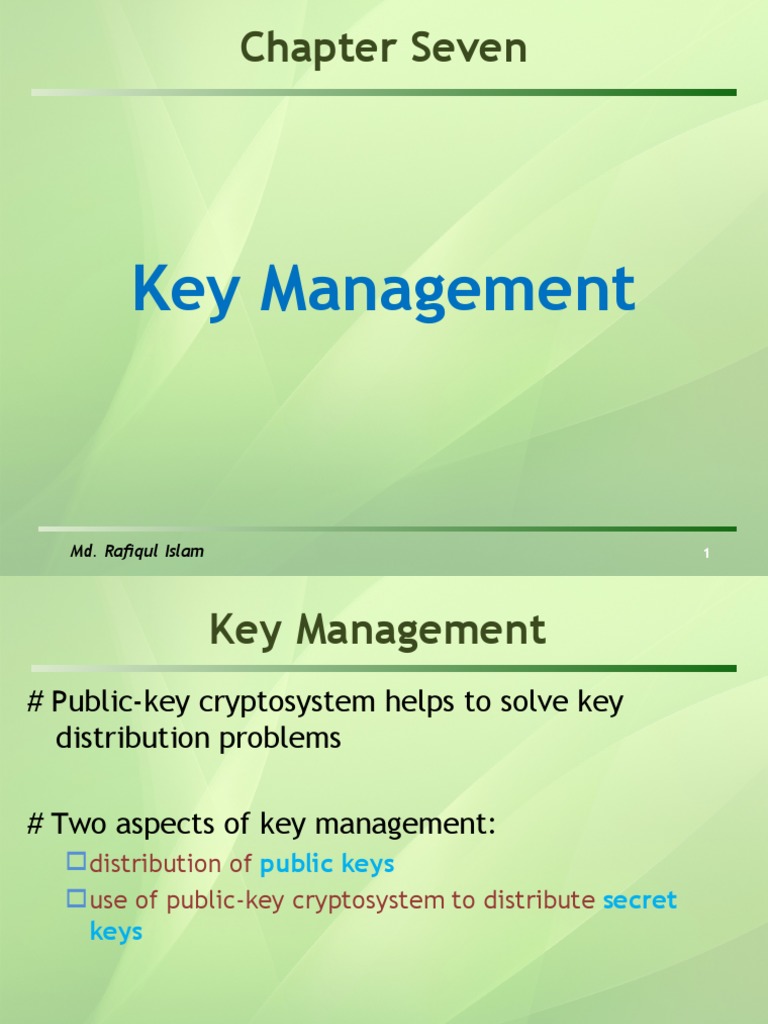 Chapter Seven: Key Management | PDF | Public Key Cryptography | Encryption