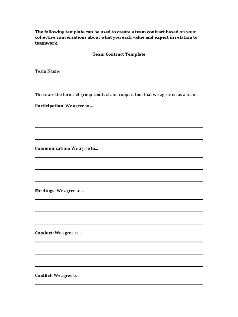 Team Contract Template | PDF