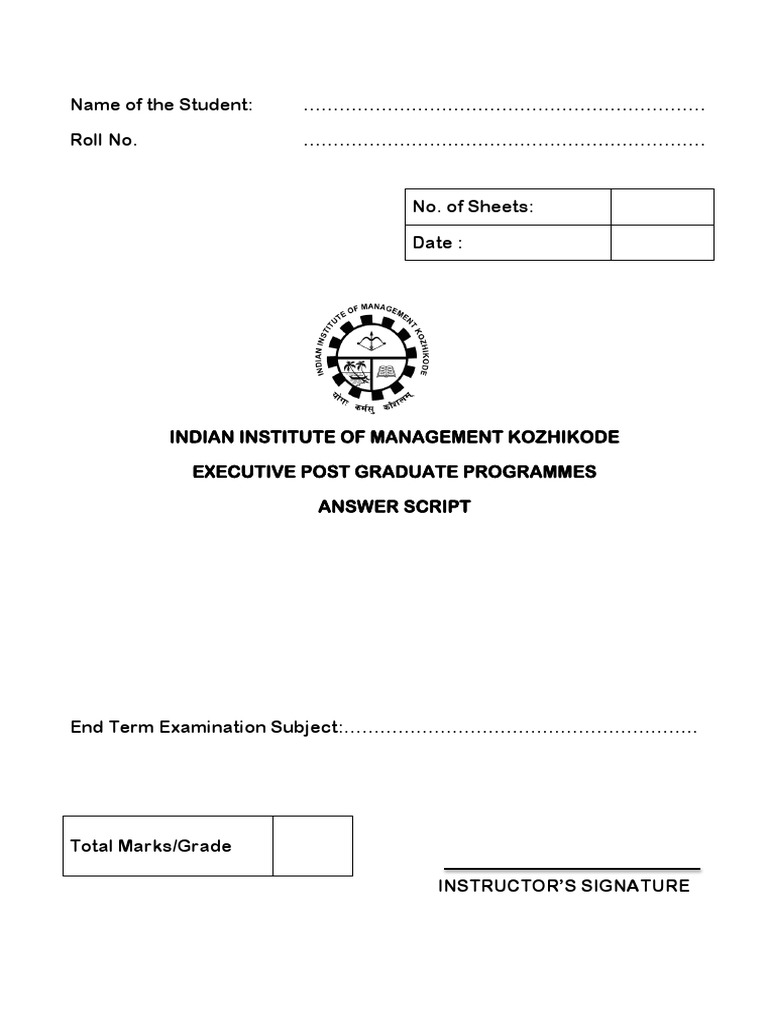 Answer Sheet Template | PDF
