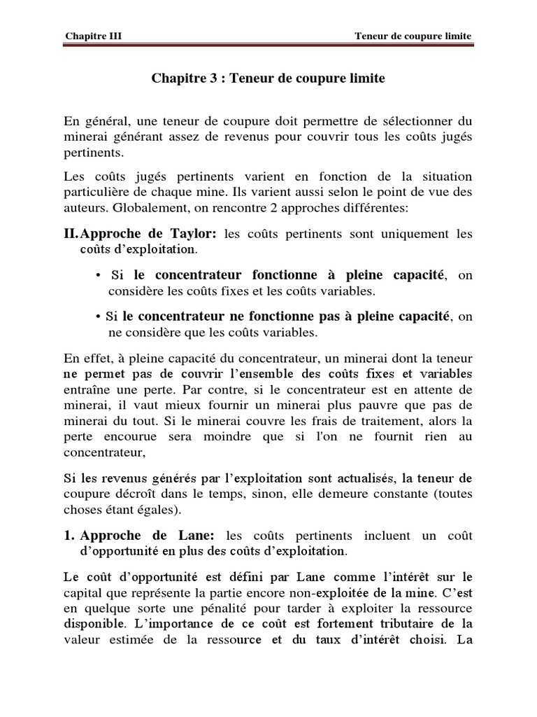 Chapitre 03 | PDF | Métaux | Exploitation minière