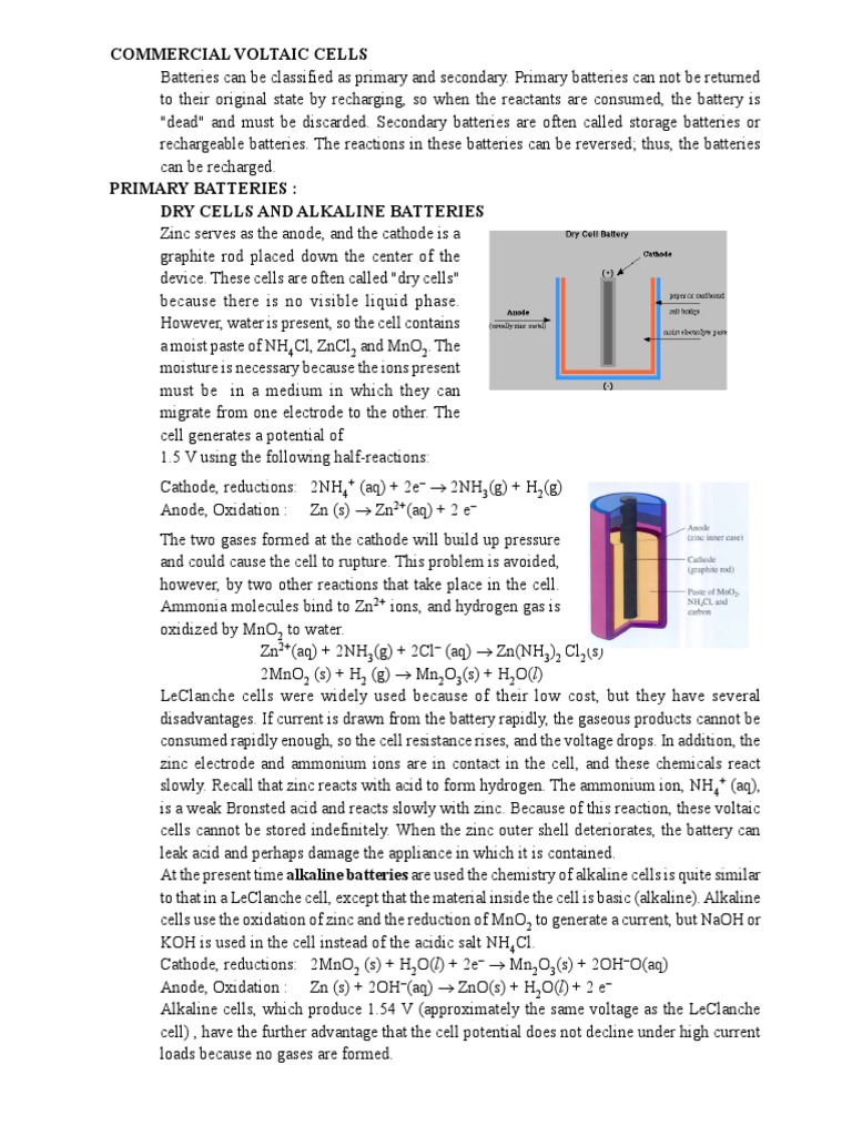 Batteries (Theory) | PDF | Corrosion | Redox