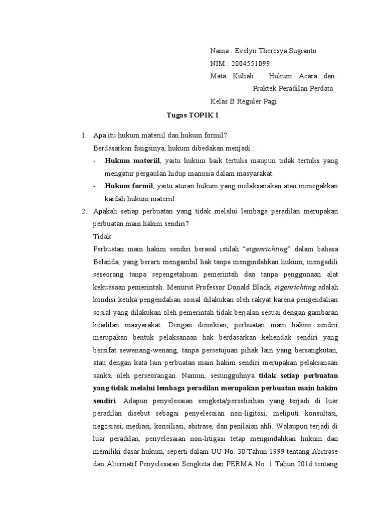 Tugas TOPIK I | PDF | Politik | Hukum