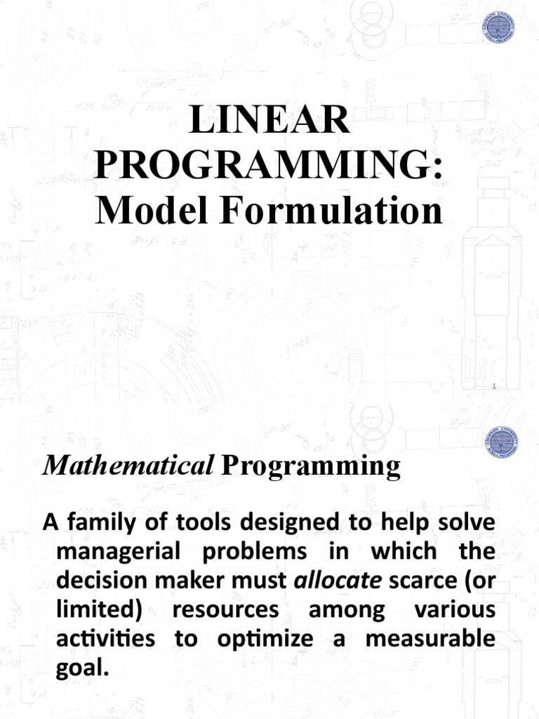 2 Linear Programming Formulation Pdf Linear Programming