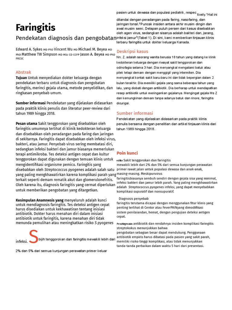 Journal Reading Faringitis Indo | PDF