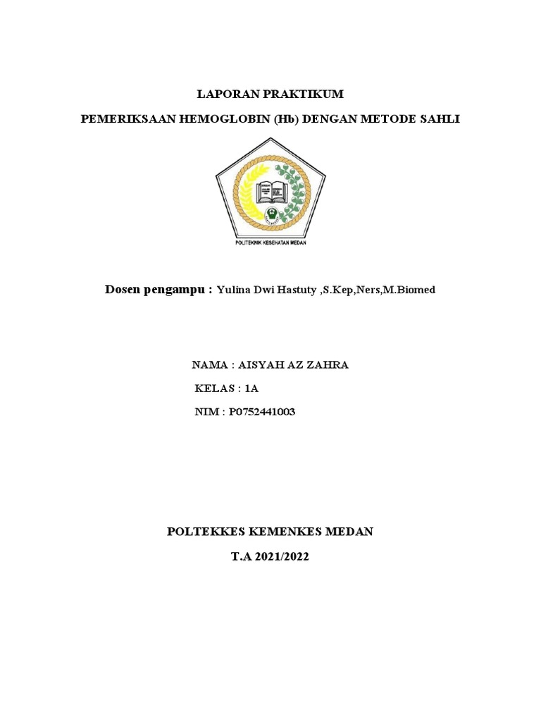Praktikum Pemeriksaan Hb Metode Sahli | PDF | Kesehatan Holistik | Sains & Matematika