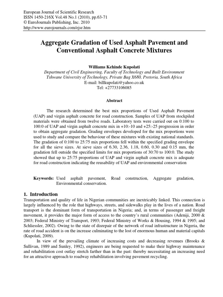 Gradation Analysis of Aggregates Extracted From Asphaltic Concrete | PDF